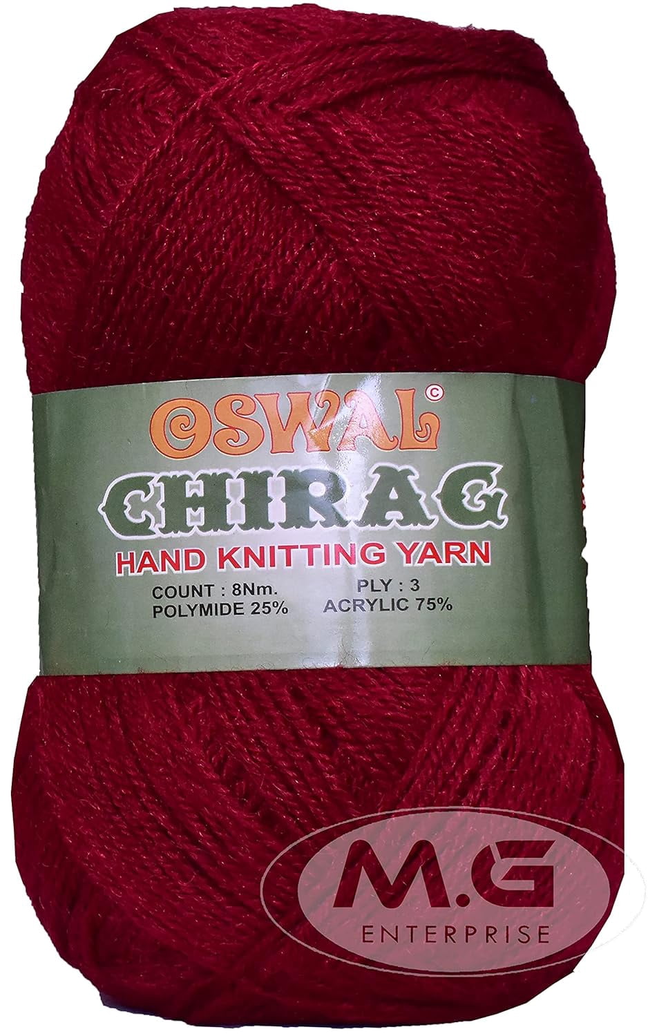 MG ENTERPRISE Os Wal Chirag Mehroon Maroon 200 Gm Wool Ball Hand ...
