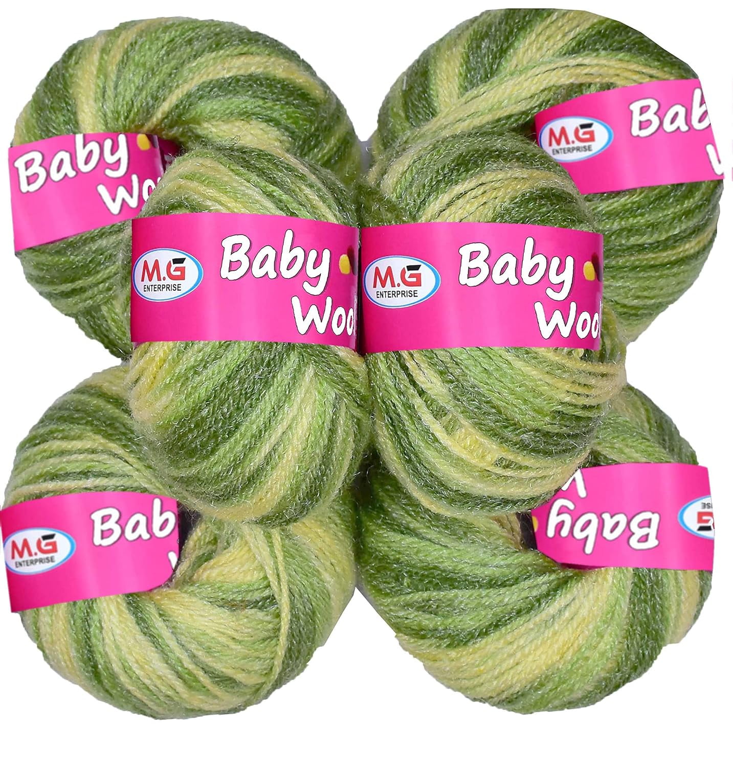 MG ENTERPRISE Premium Wool 100 Acrylic Wool Multi Mehndi 6 pc Baby Wool MG Wool Ball Hand ...