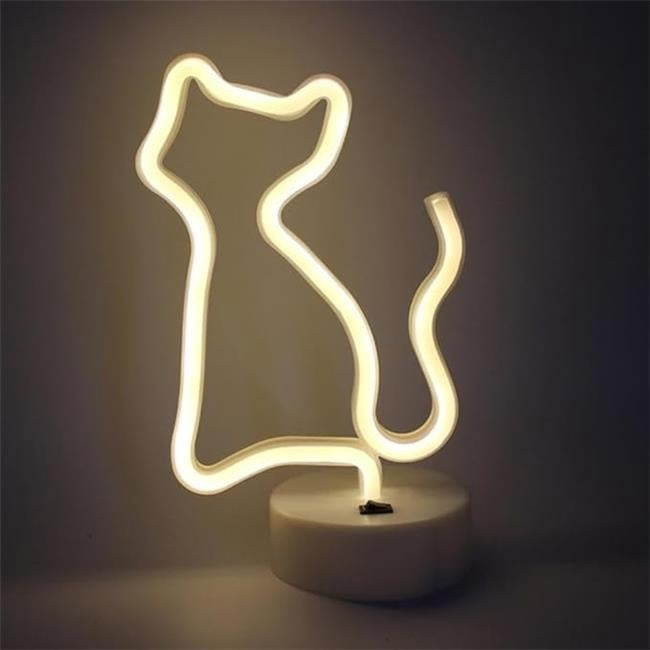 MG IMPORT Neon Cat Lamp Light - Cute LED Cat Night Light for Kids' Room ...