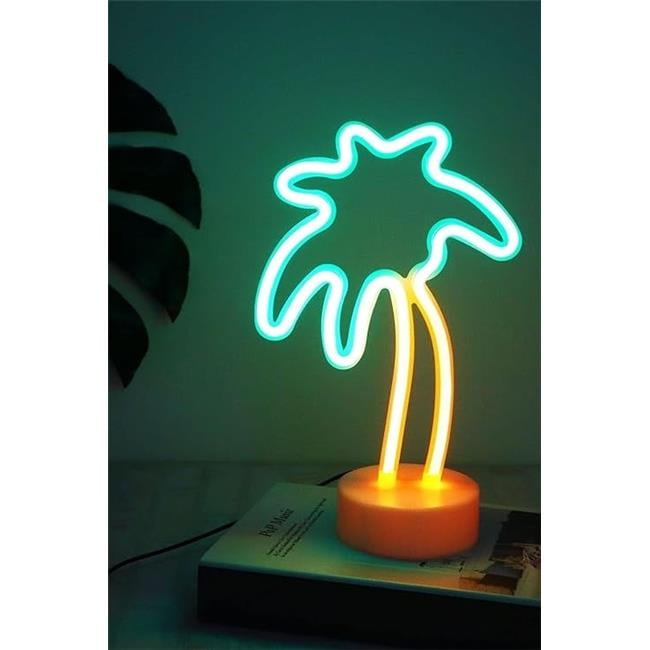 MG IMPORT Neon Palm Tree Lamp Light - Tropical LED Palm Night Light for ...