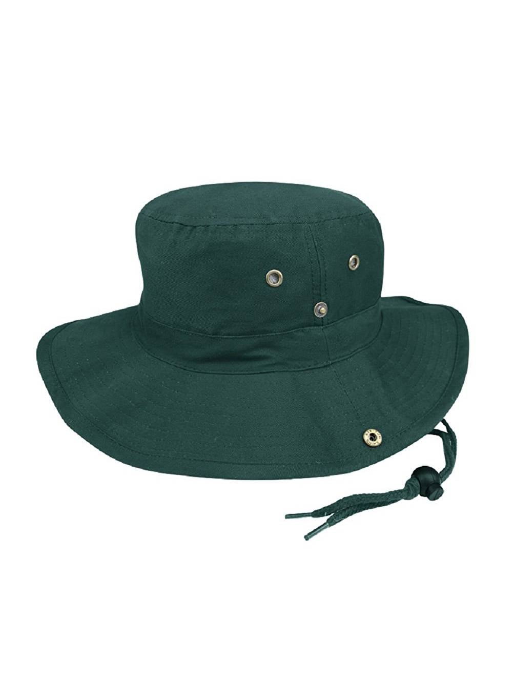 MG Men's Brushed Cotton Twill Aussie Side Snap Chin Cord Hat - Dark ...