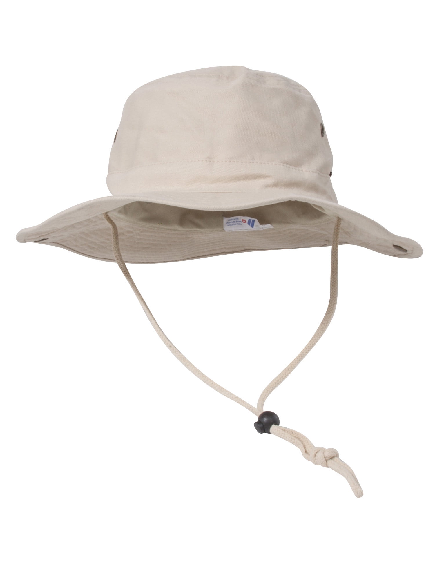 MG Men's Brushed Cotton Twill Aussie Side Snap Chin Cord Hat - Natural ...