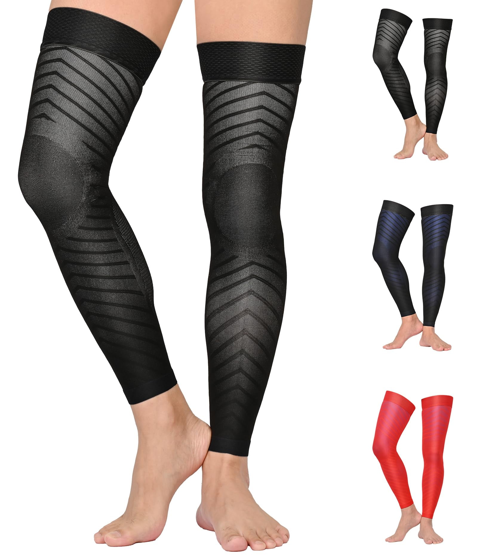 MGANG Full Leg Compression Sleeves for Men & Women, Thigh High 20 ...