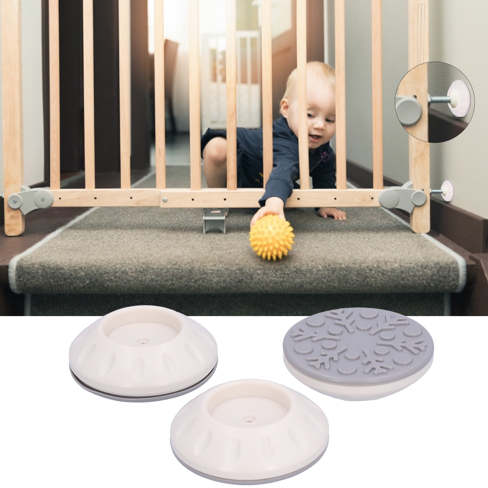 Ymiko 4PCS Baby Gate Wall Protector, ABS+TPR, Easy Install, Pressure ...