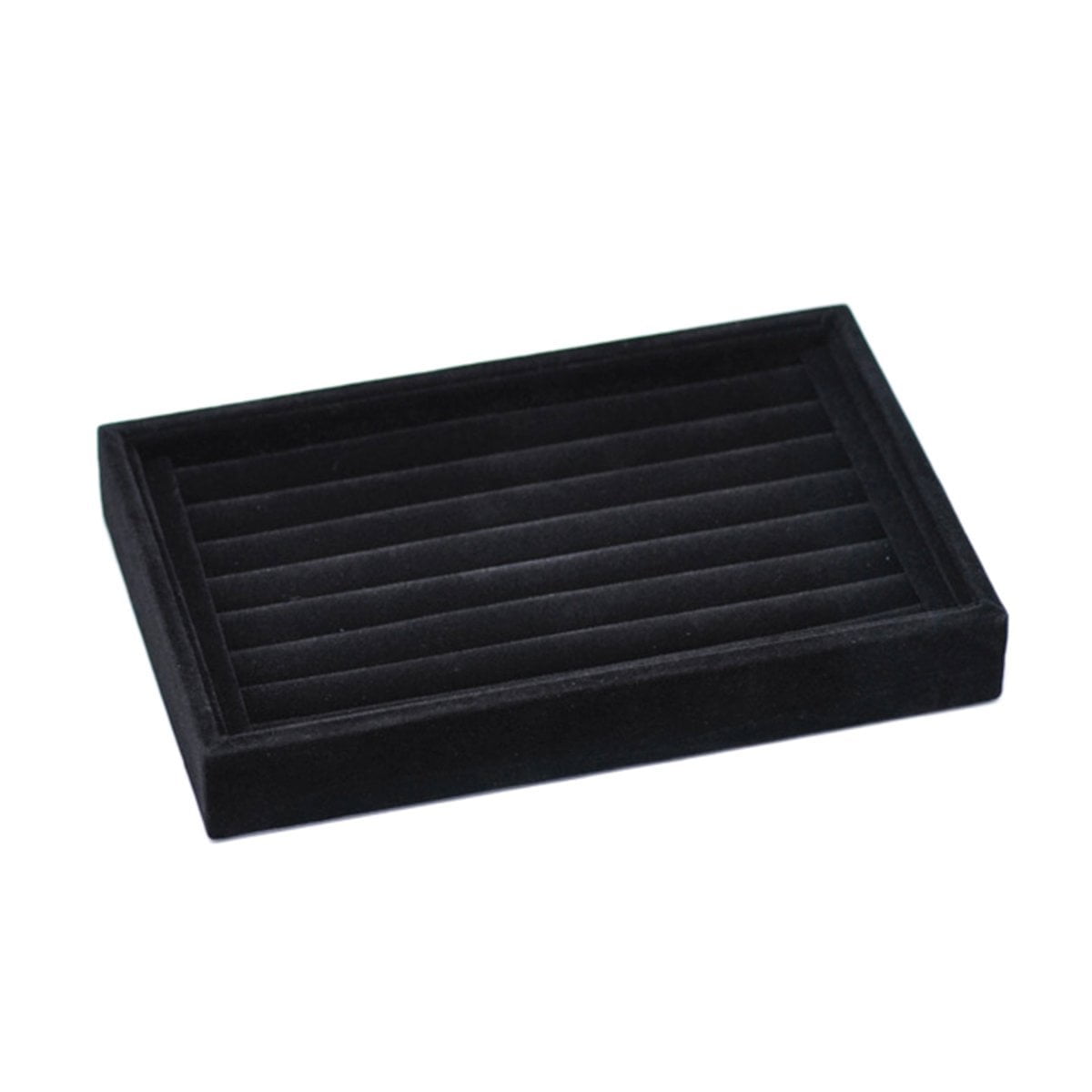 Black Velvet Ring and Cufflinks Display Tray, Jewelry Showcase Holder ...
