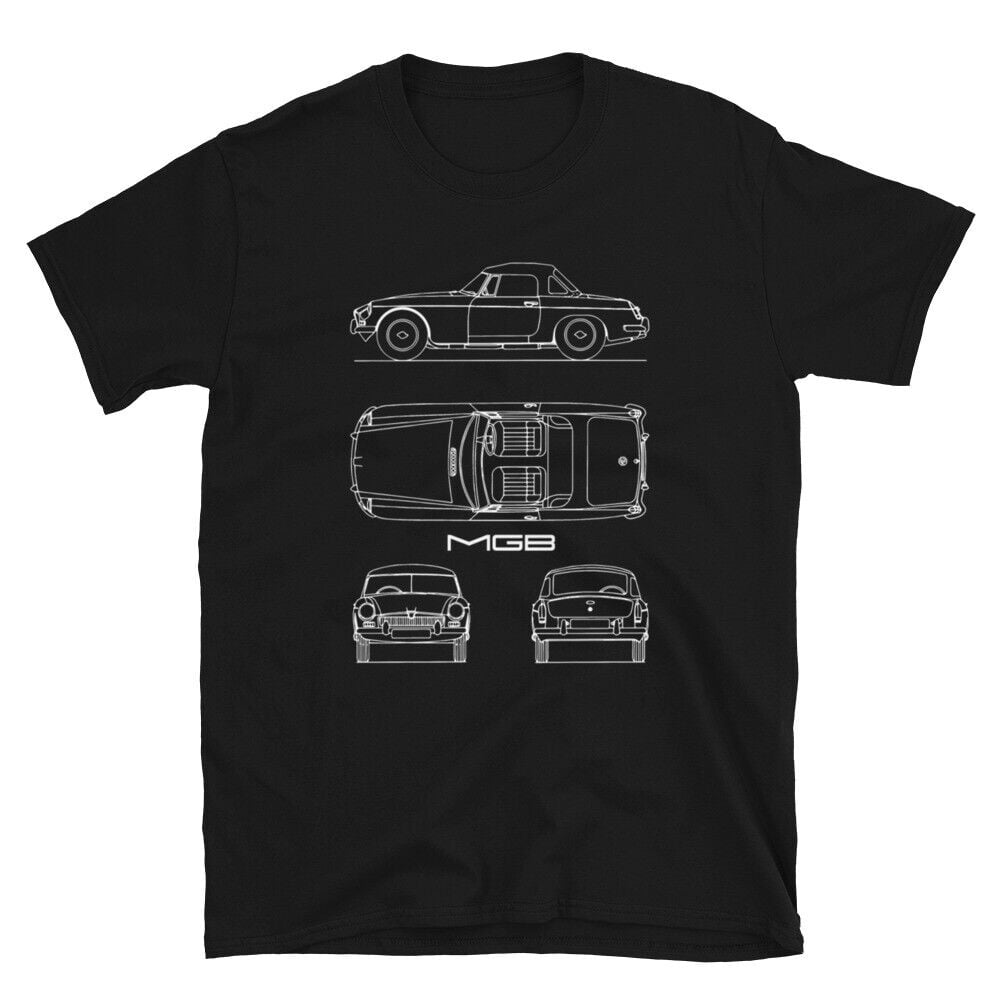 MGB 1962 British Roadster Vintage Car Men's Tee - Blueprint Sports Car ...
