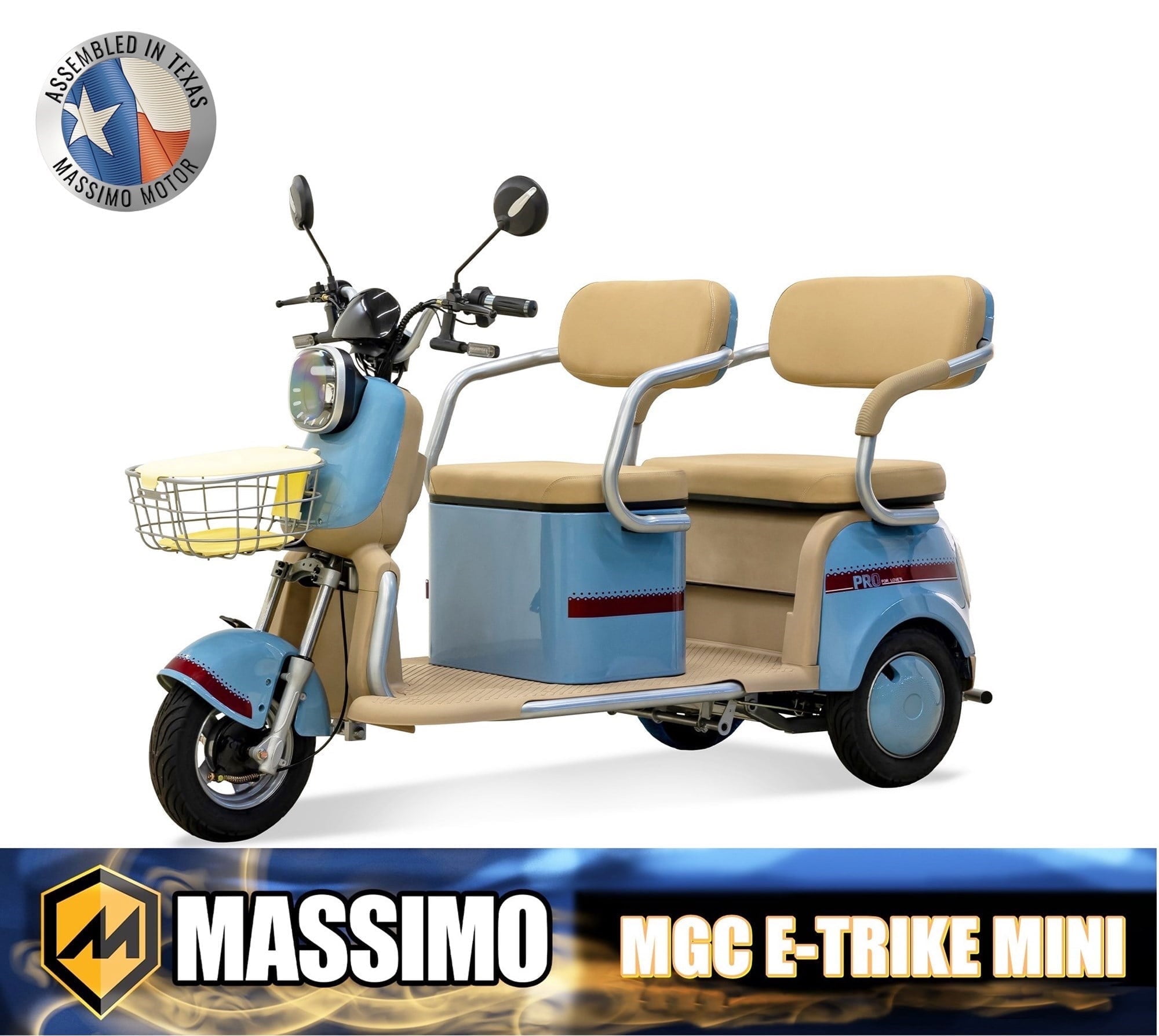Massimo MGC E-Trike 3-Wheel Electric Cart – 17 MPH, 2-Seater Adult ...