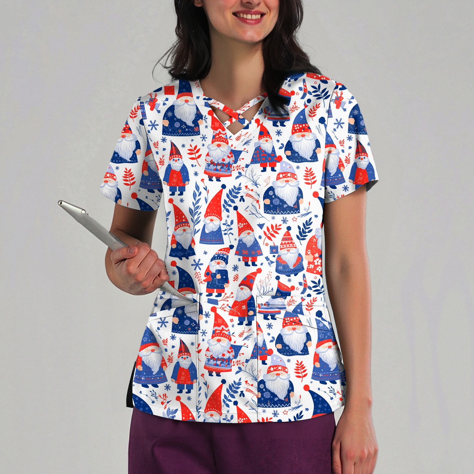 MGCWSH American Flag Independence Day Medical Scrubs for Women American ...