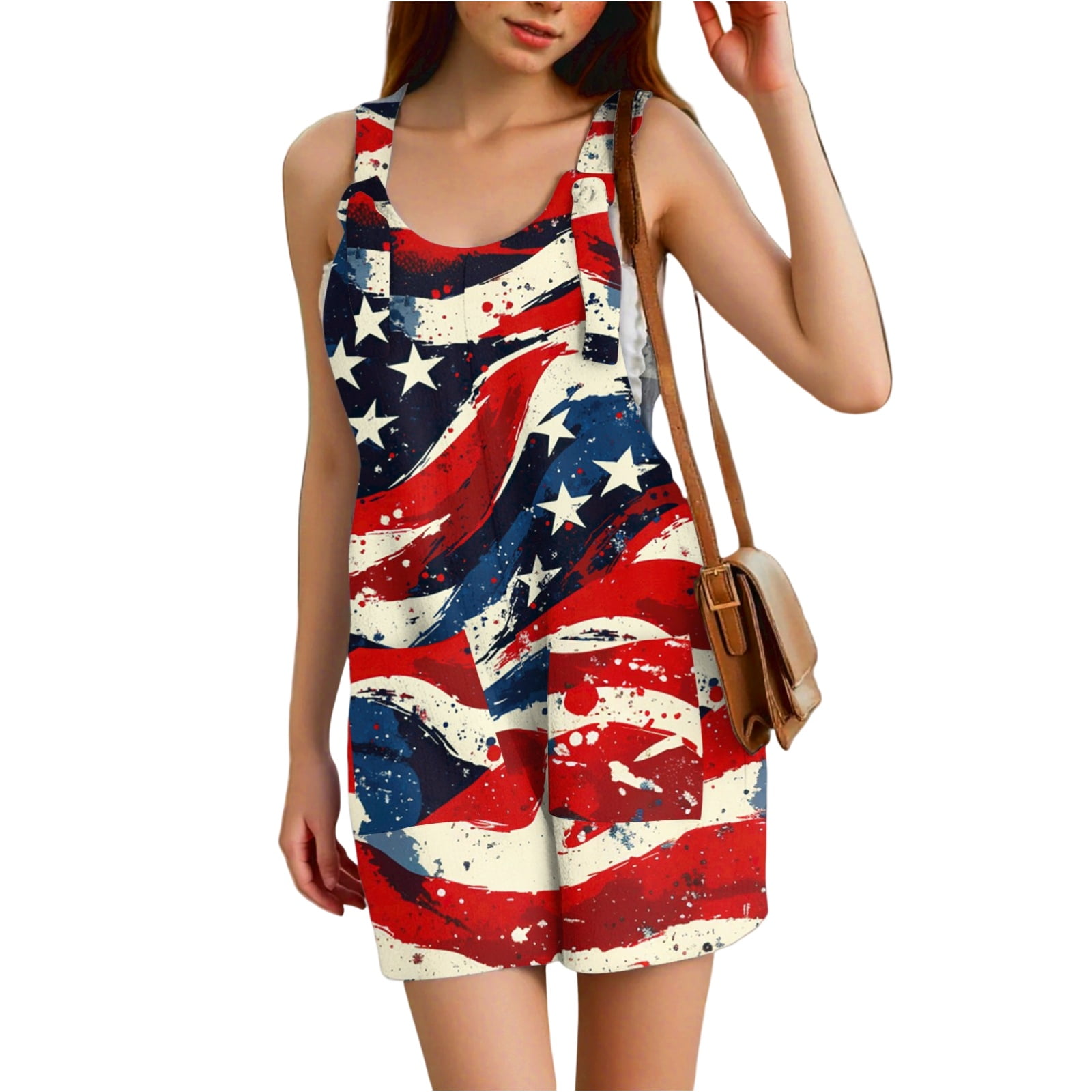 MGCWSH Fourth Of July Overalls for Women, Red, White, and Blue Overalls Independence Day ...