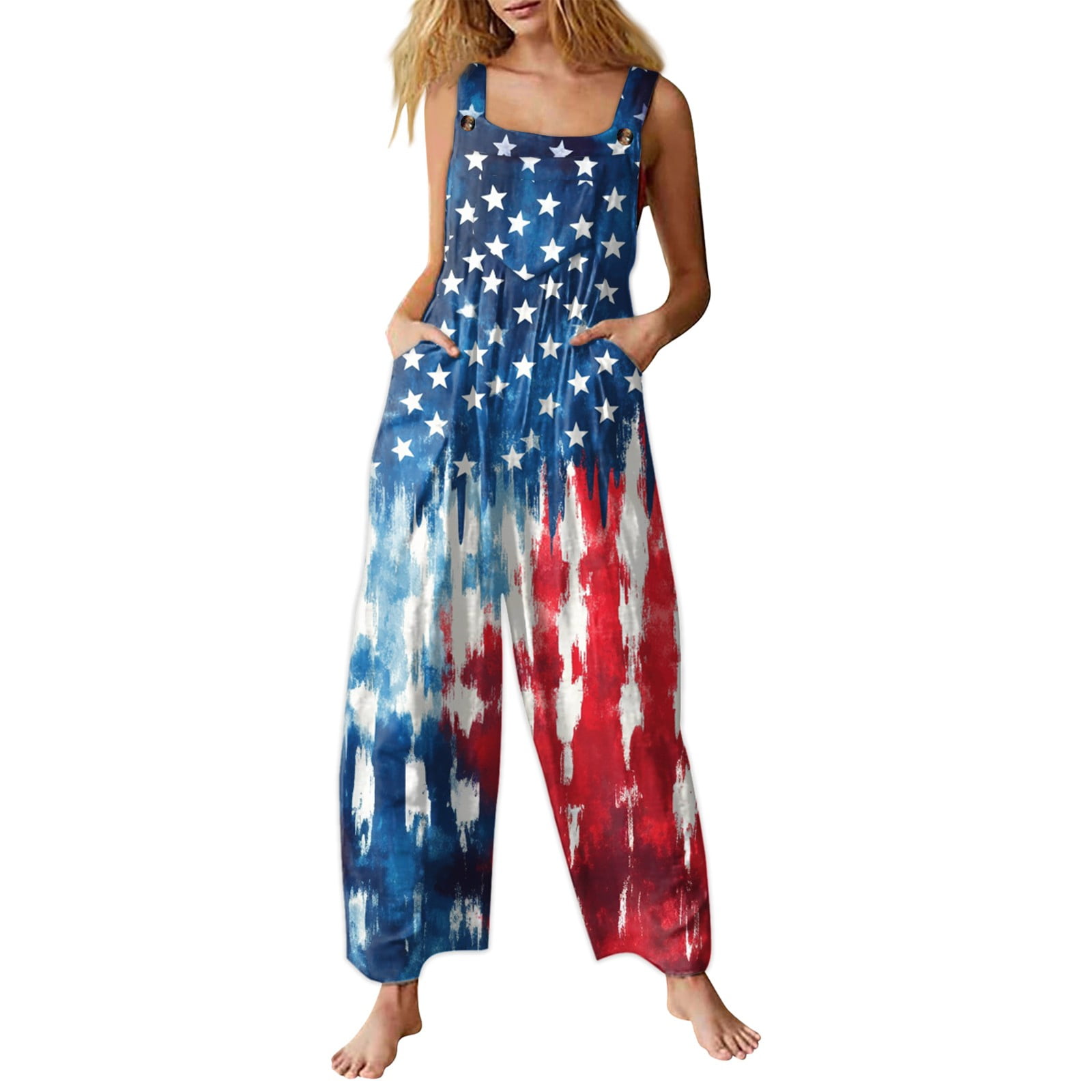 MGCWSH Independence Day Jumpsuits for Women,Red,White,and Blue ...