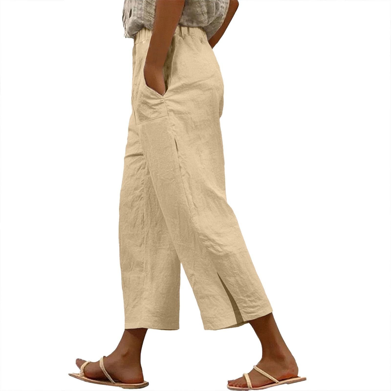 MGCWSH Linen Pants for Women 2025 Spring Summer Lightweight Long Pants ...