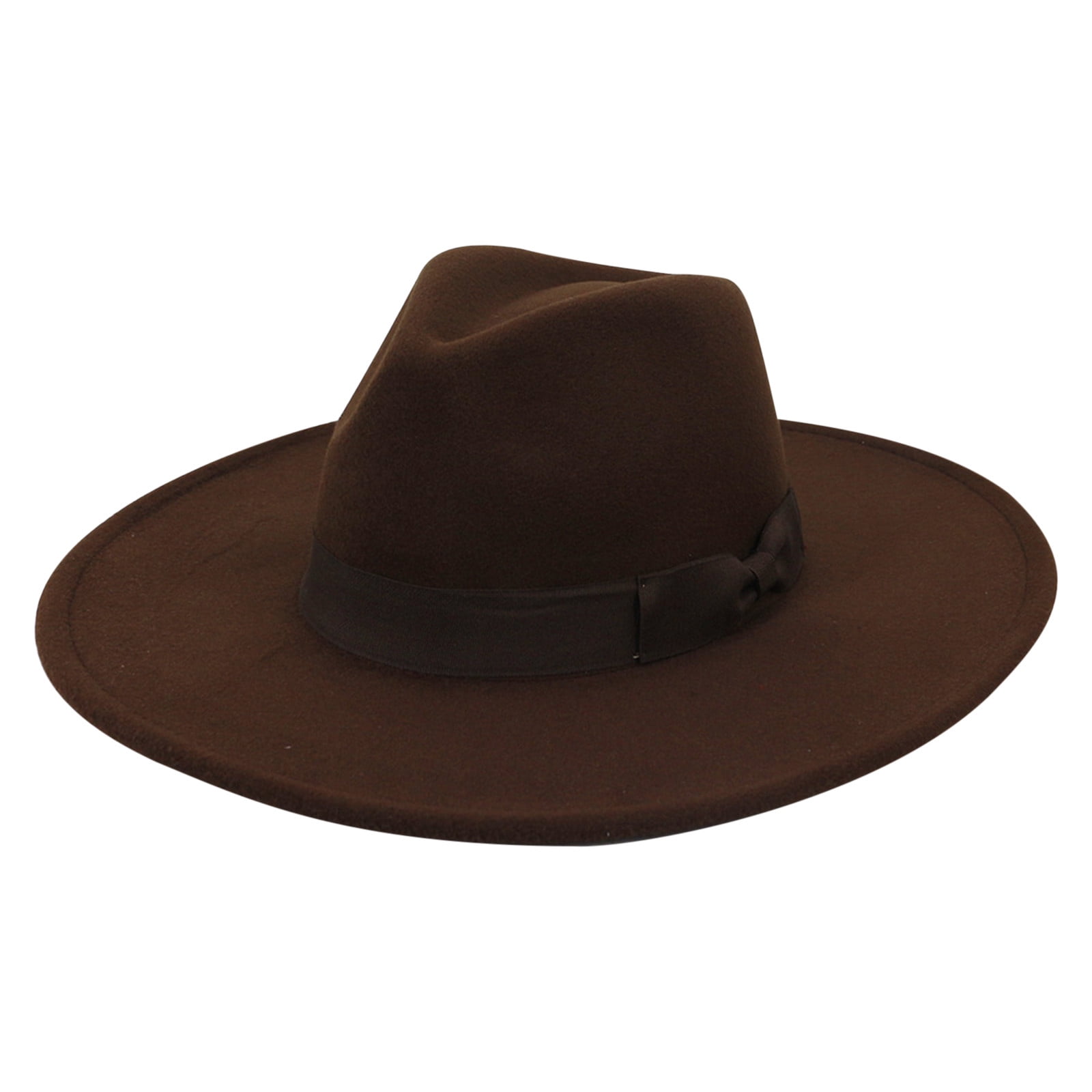 MGCWSH Men & Women Classic Wide Brim Floppy Panama Hat Felt Fedora Hat ...
