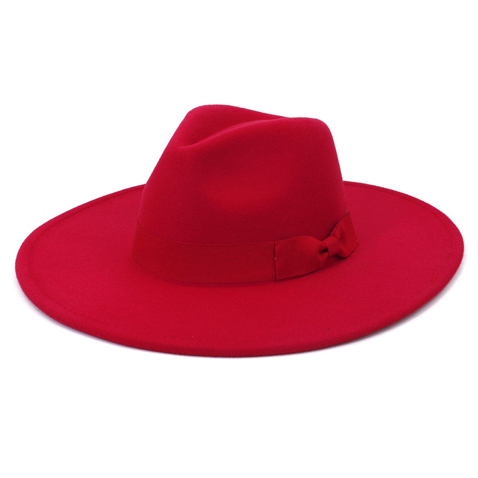 MGCWSH Men & Women Classic Wide Brim Floppy Panama Hat Felt Fedora Hat ...