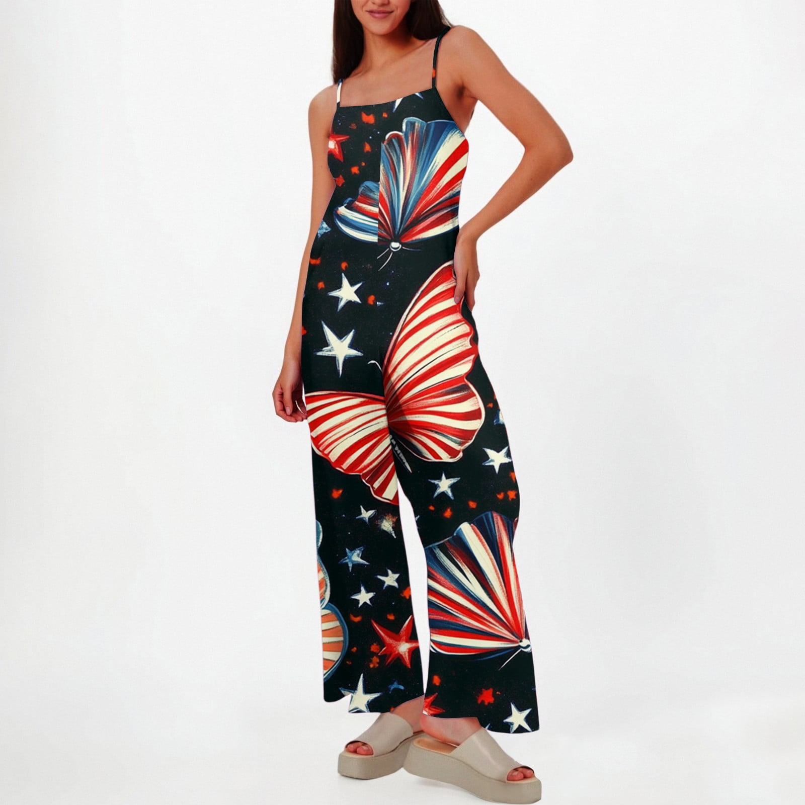 MGCWSH Womens Fourth Of July Jumpsuits,American Flag Jumpsuits Usa Flag ...