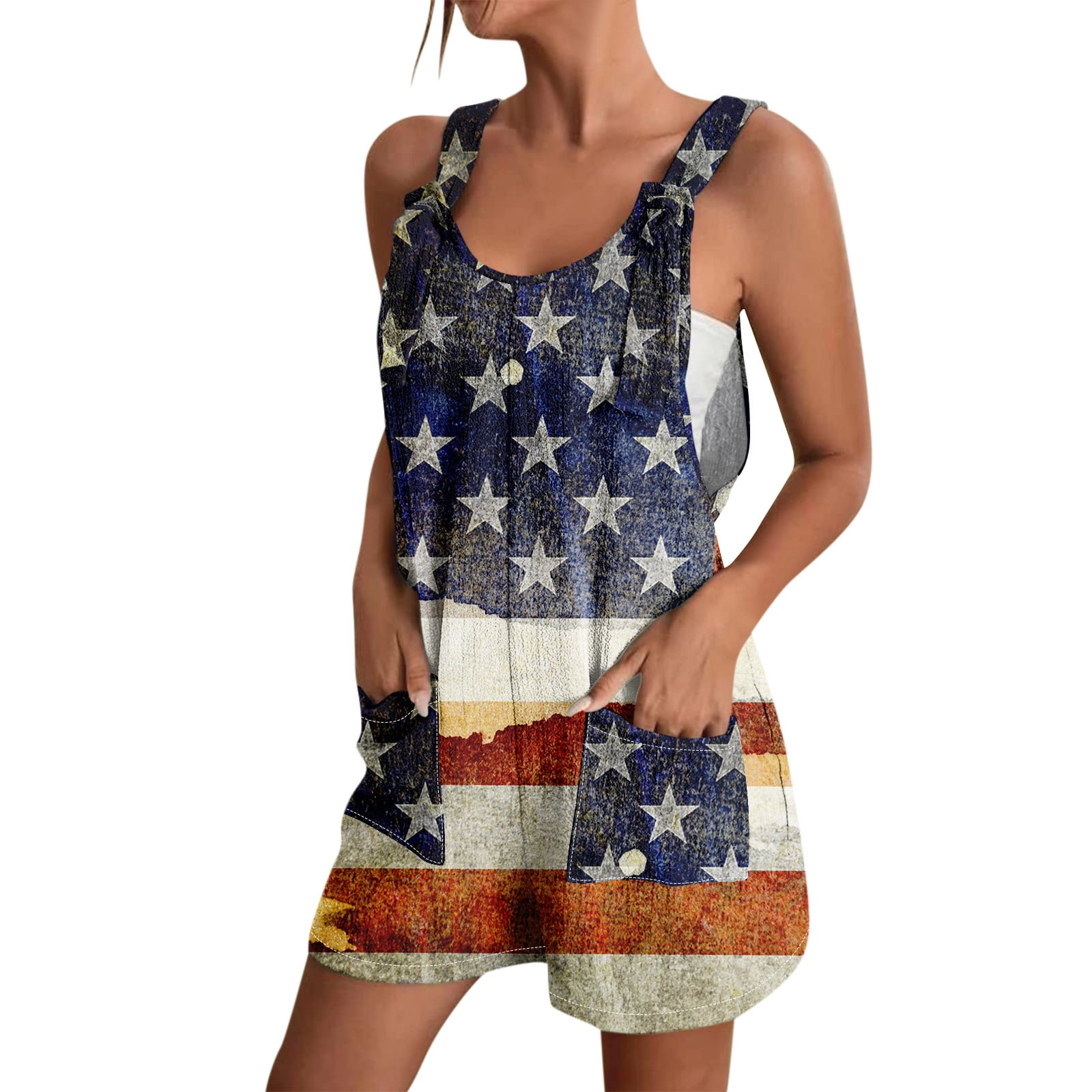 MGCWSH Womens Independence Day Overalls, American Flag Red White and ...