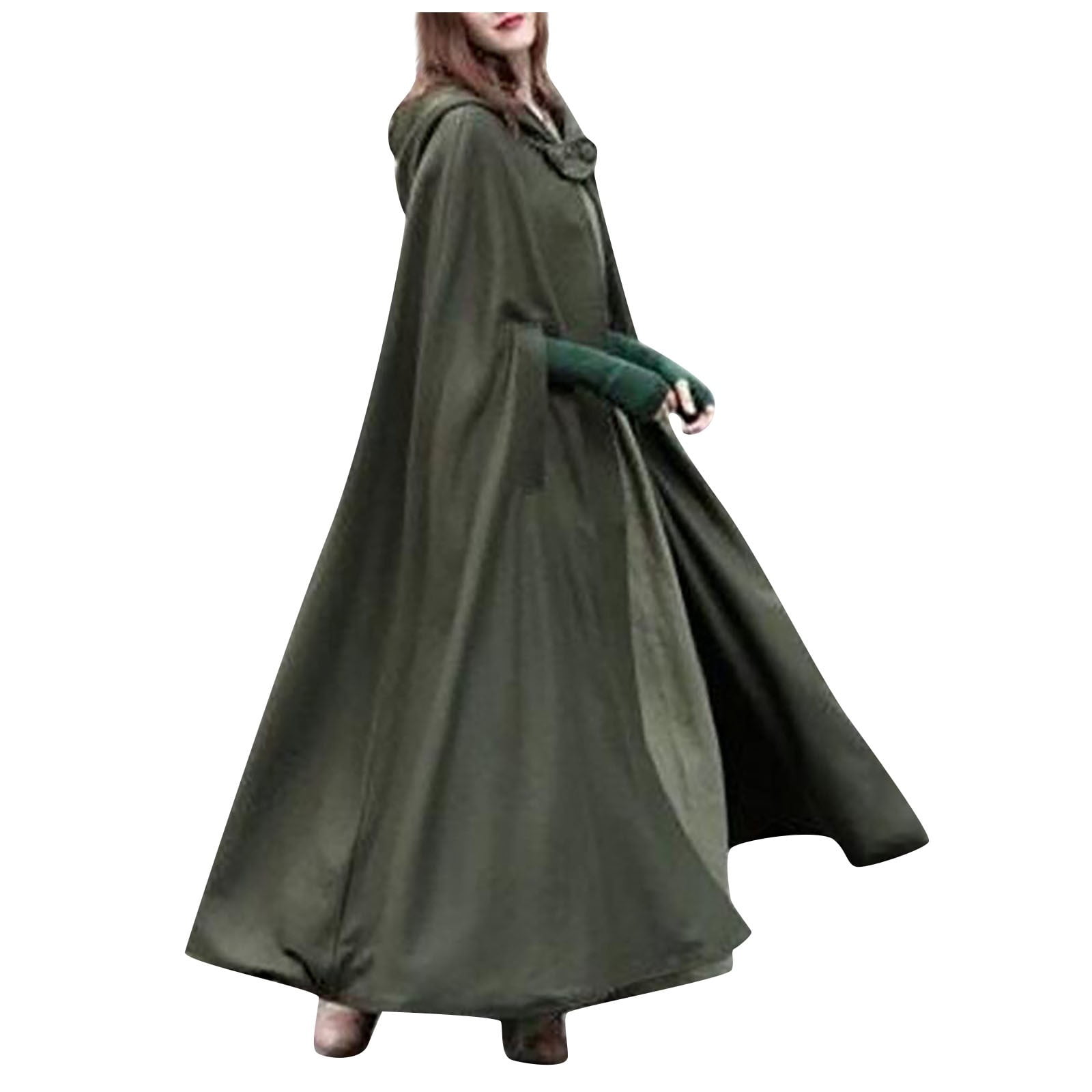 MGCWSH Womens Wool Coat Hood Woolen Cape Bridal Wedding Winter Cloak ...