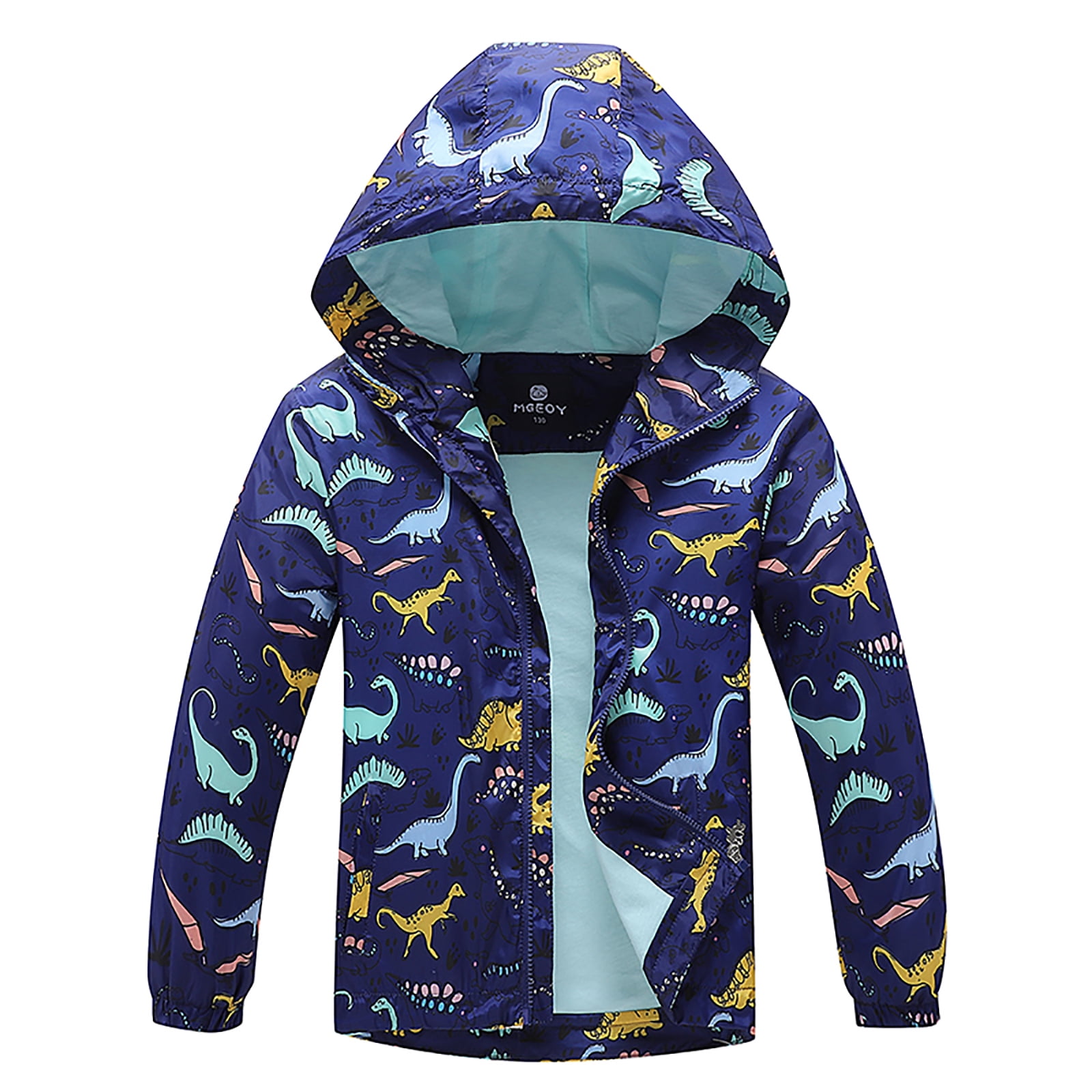 MGEOY Boys Girls Rain Jackets Lightweight Waterproof Hooded Cotton Raincoats Windbreakers for ...