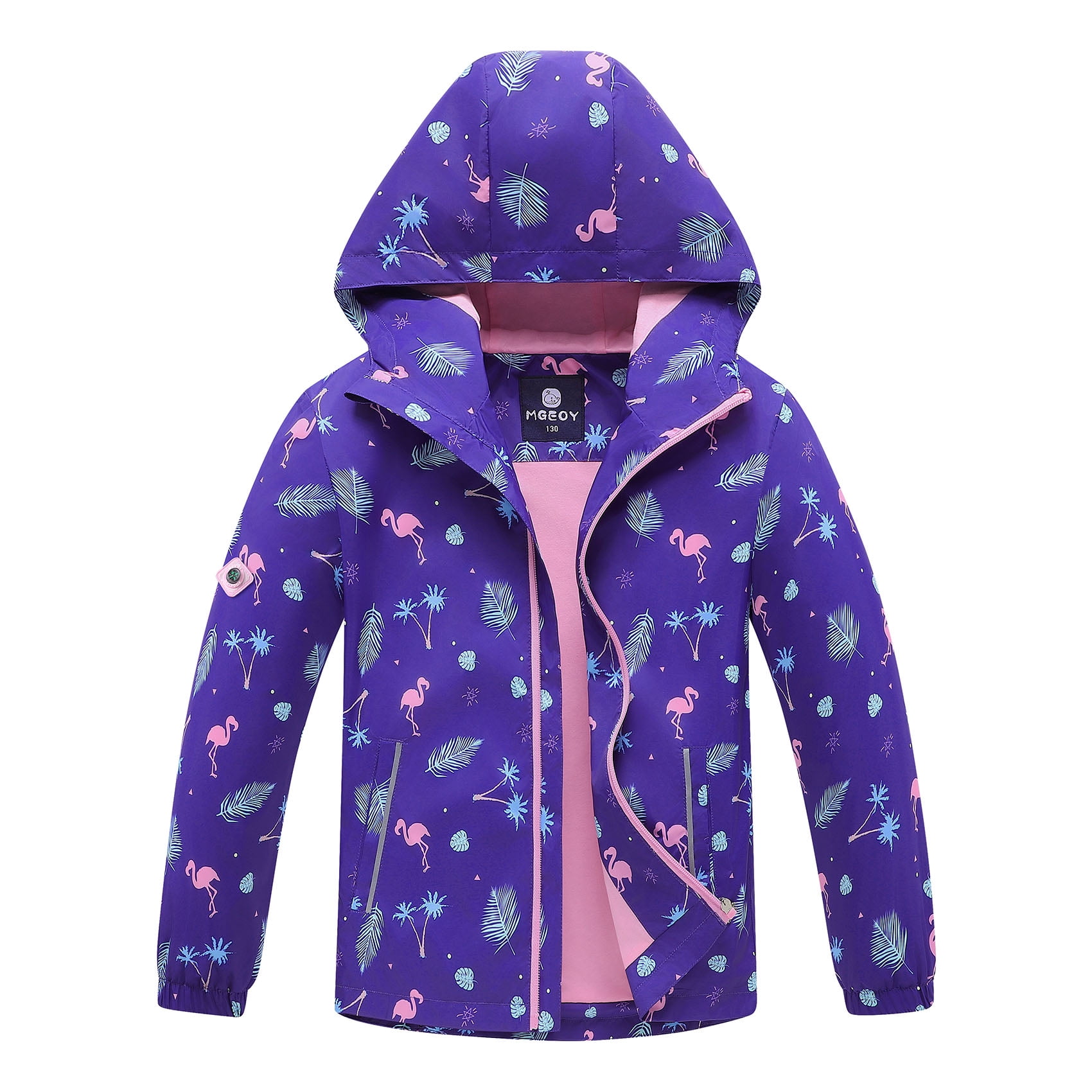 MGEOY Boys Girls Rain Jackets Lightweight Waterproof Hooded Cotton ...