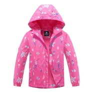 MGEOY Girls Rain Jackets, Lightweight, Waterproof, Windproof, Lined ...