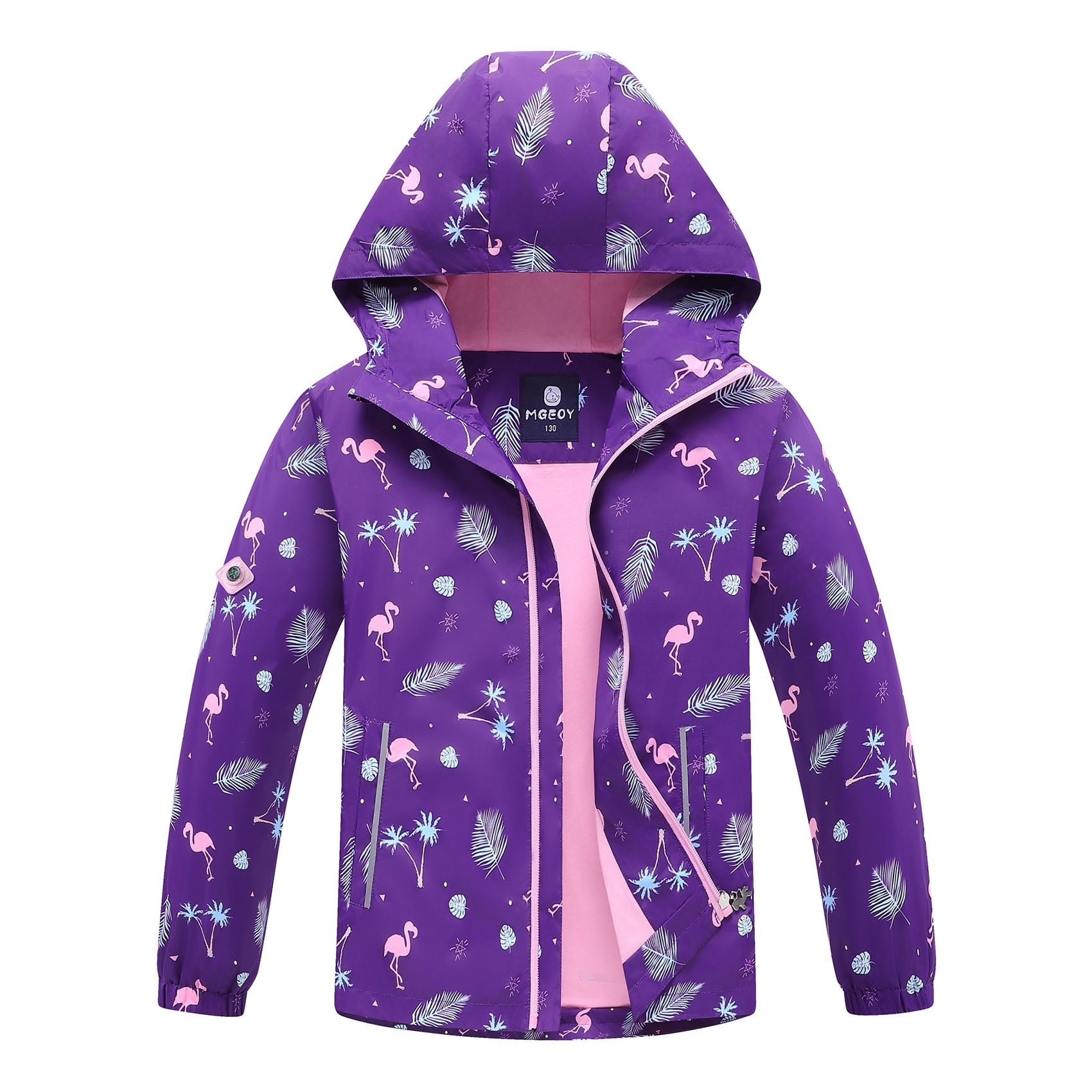 MGEOY Boys Girls Rain Jackets Lightweight Waterproof Hooded Cotton ...