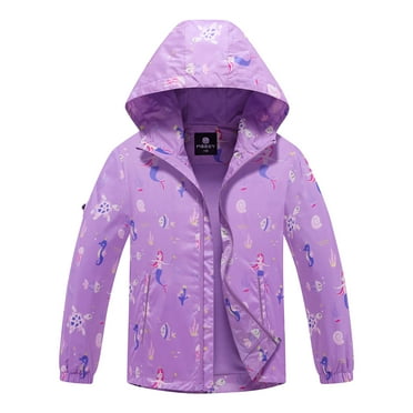 MGEOY Big Kids' Waterproof Lined Raincoat, Lightweight Windbreaker for ...