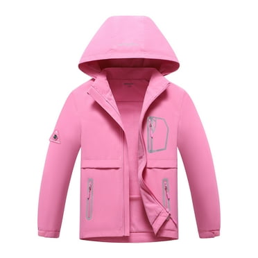 MGEOY Girls Rain Jackets, Lightweight, Waterproof, Windproof, Lined ...