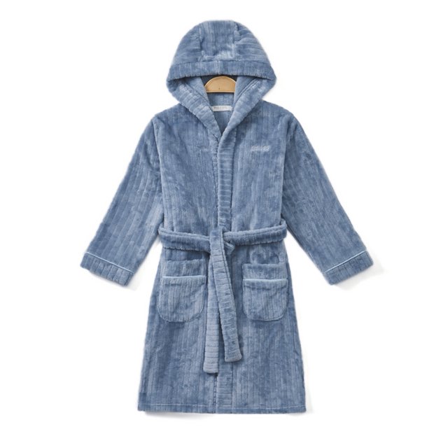 MGEOY Boys Girls Robe Soft Hooded Flannel Bathrobes for Kids With Silk ...