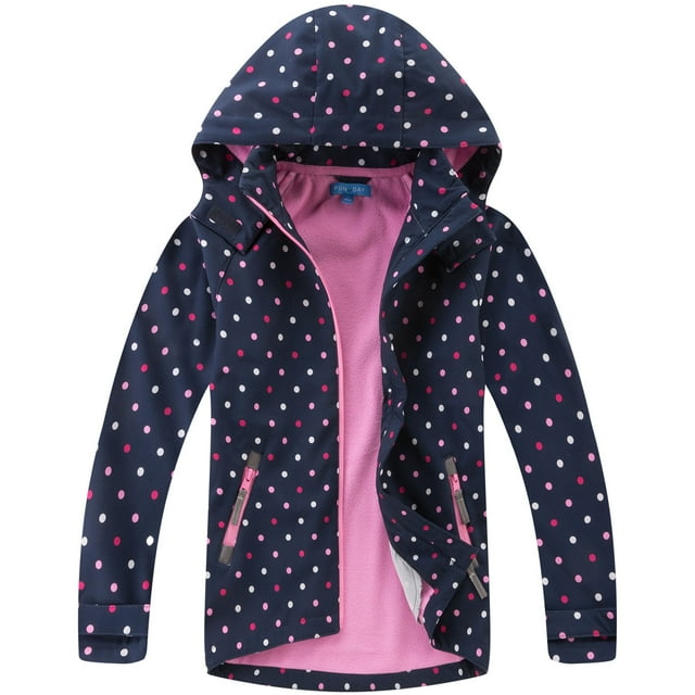 MGEOY Girls Lightweight Waterproof Rain Jackets, Detachable Hood, Sizes ...