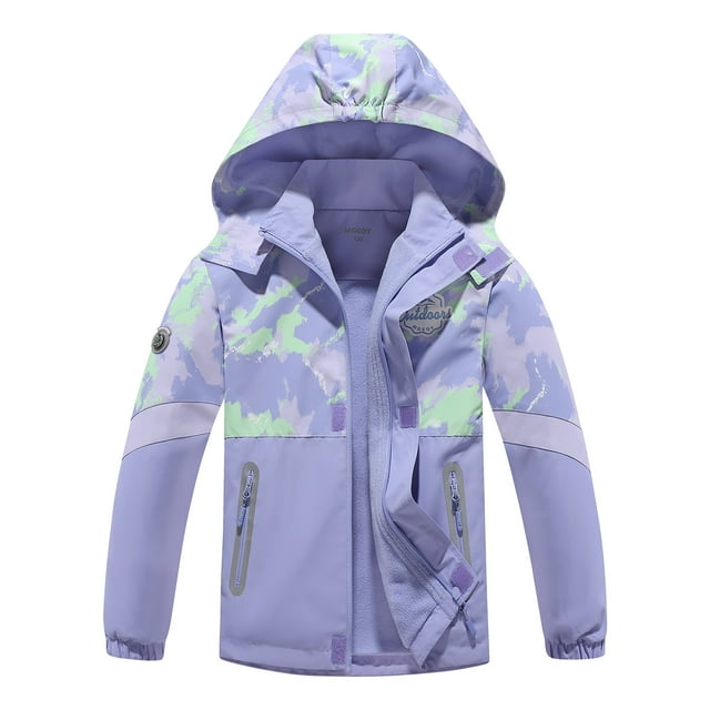 MGEOY Girls Rain Jackets Lightweight Waterproof Hooded Raincoats ...