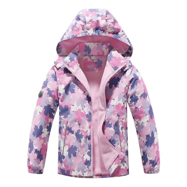 MGEOY Girls Rain Jackets Lightweight Waterproof Hooded Raincoats Windbreakers for Kids，Sizes 4 ...