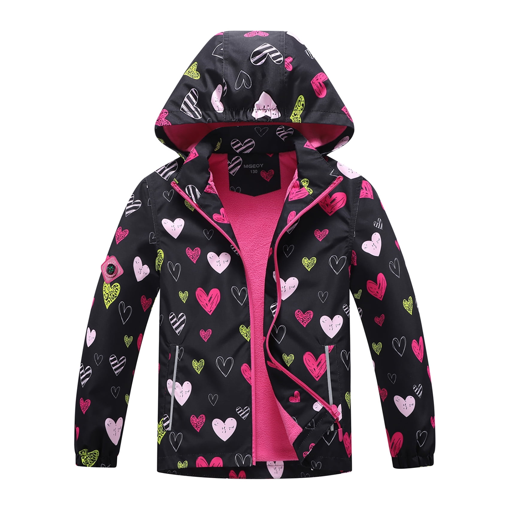 MGEOY Girls Rain Jackets Lightweight Waterproof Hooded Raincoats ...