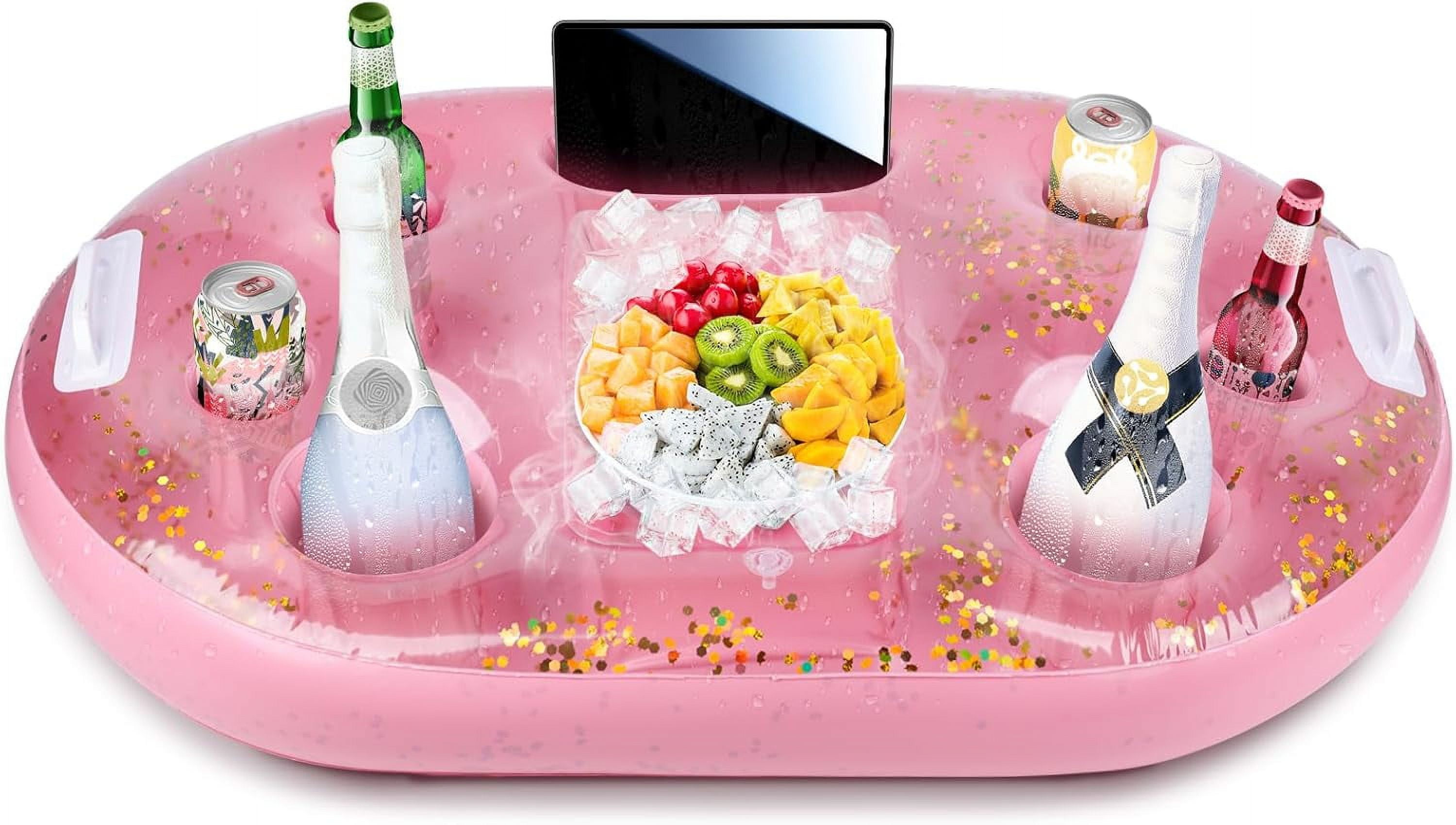 MGEZCOO Floating Drink Holder for Pool, 39x23 Inches Pink Floating ...