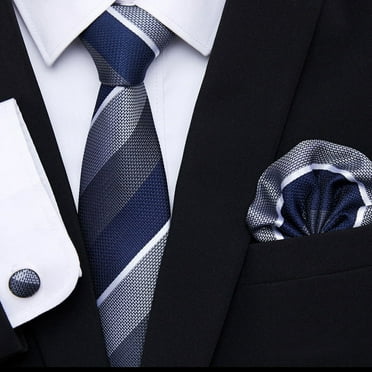 HISDERN Ties for Men Paisley Tie and Pocket Square Woven Classic Floral ...