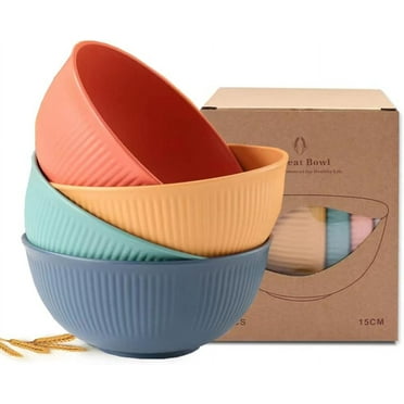 TINANA Wheat Straw Cereal Bowls: 26 OZ Wheat Straw Bowls Set of 8 ...