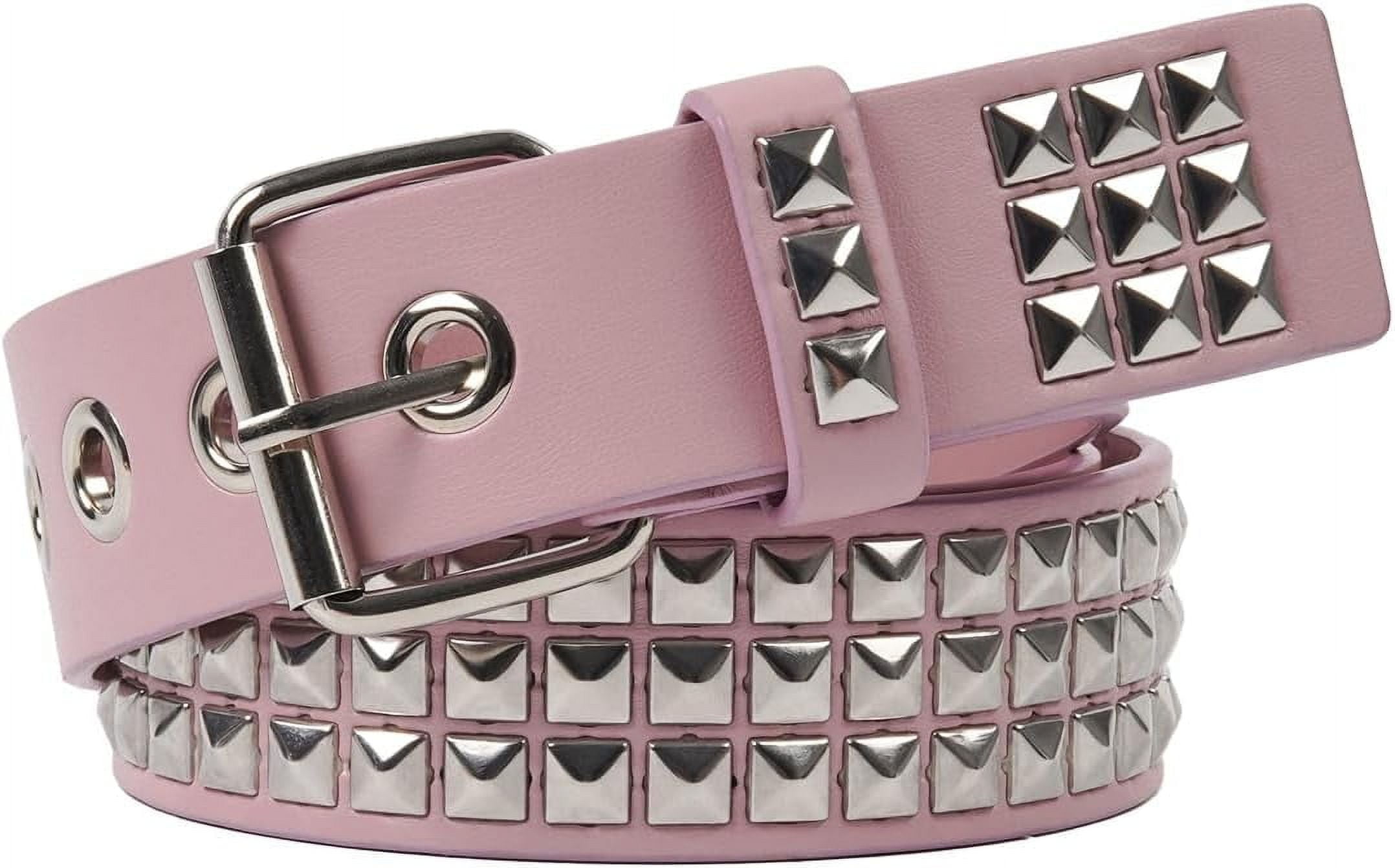 MGEZCOO Studded Belts Punk Rock Studded Belts with Bright Pyramid ...