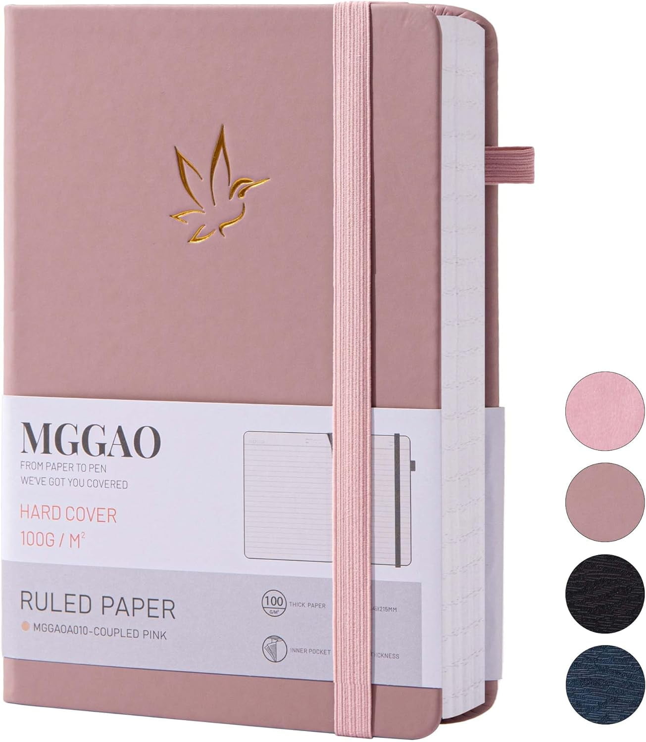 MGGAO couple pink hummingbird notebook college ruled journal for ...
