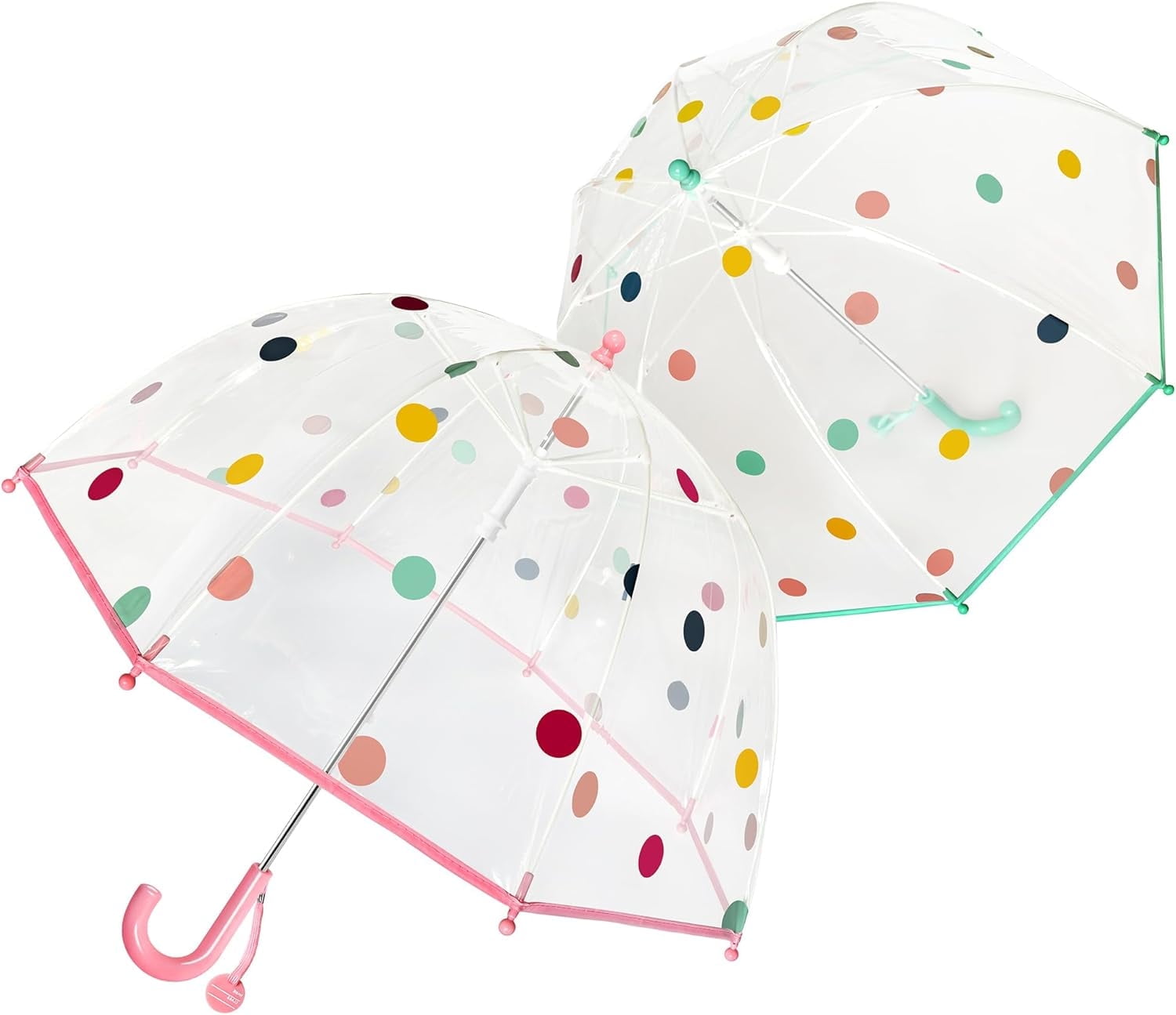 MGH 2 PCS Kids Clear Umbrellas for Rain Dome Bubble Umbrella Windproof ...