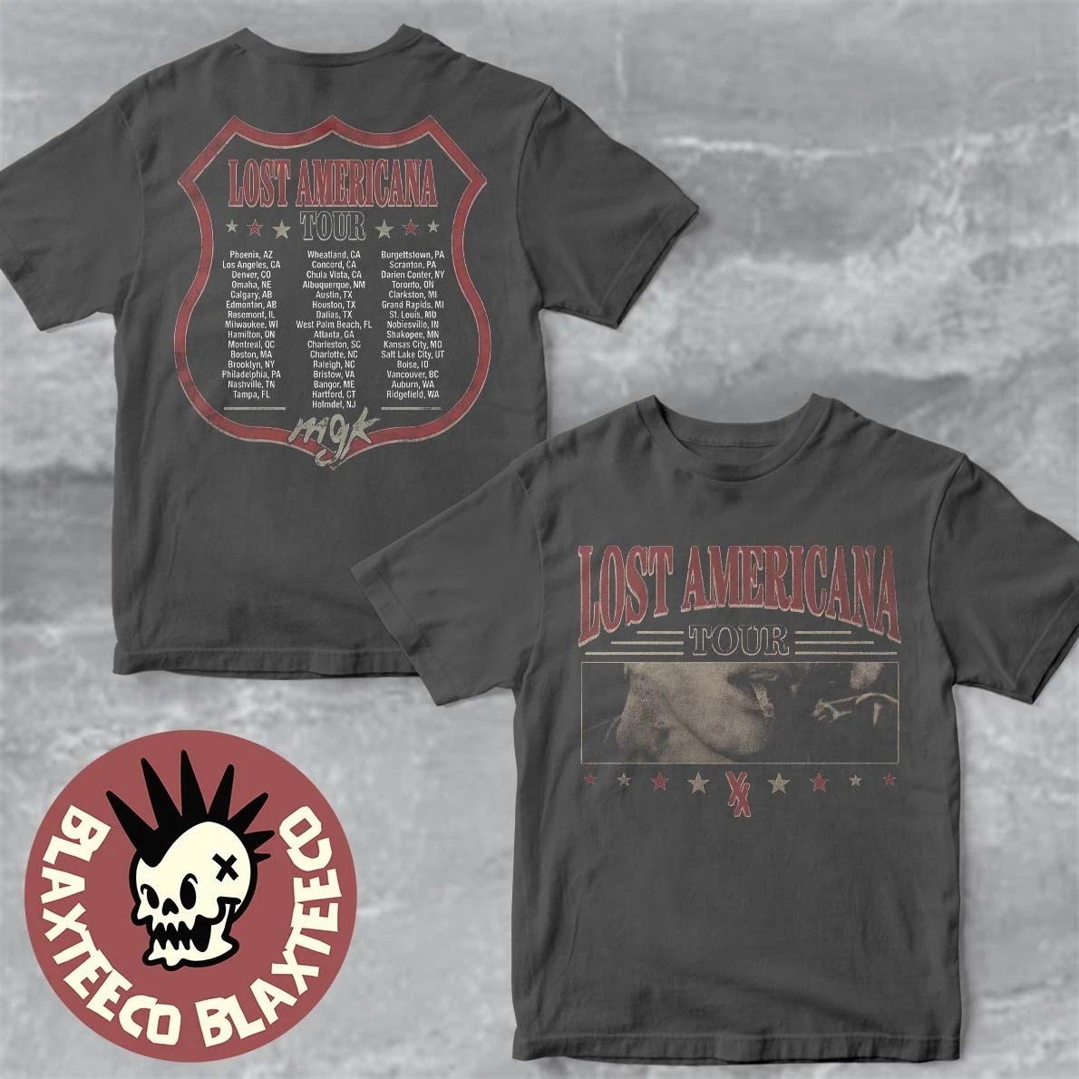 MGK Lost Americana Tour 2025 2026 Merch City List T-Shirt - Walmart.com