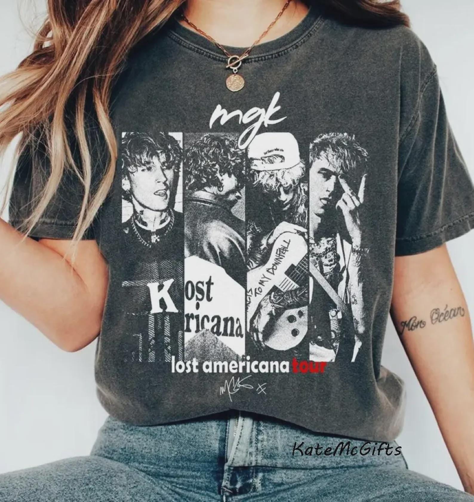 MGK Lost Americana Tour Graphic T Shirt – Vintage Concert Tee Unisex ...