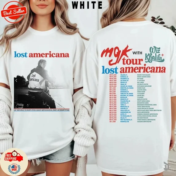 MGK Lost Americana Tour Shirt, Machine Gun Kelly Merch T-Shirt ...