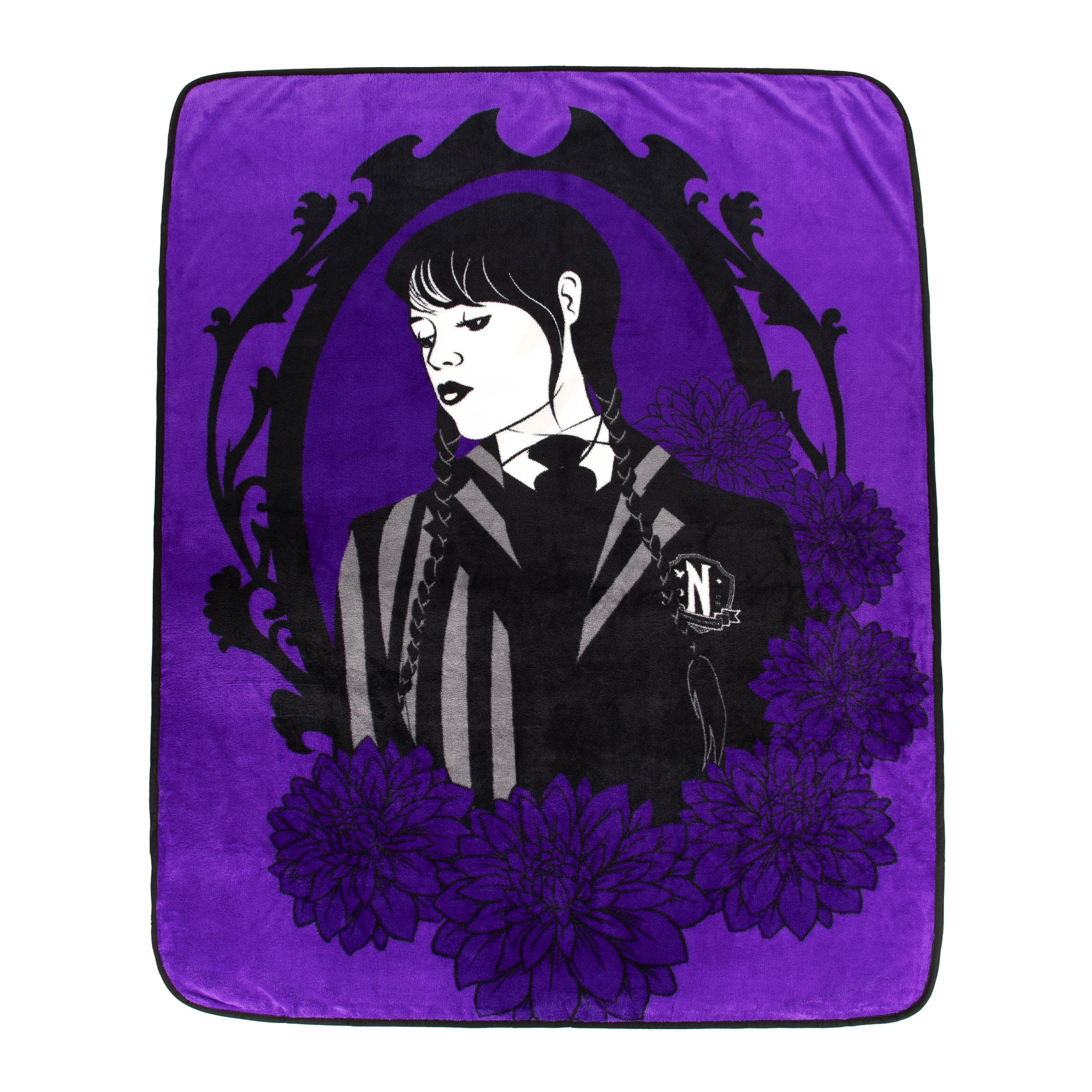 MGM Wednesday Addams Stain Glass Purple Silk Touch Soft Throw, 46x60 ...