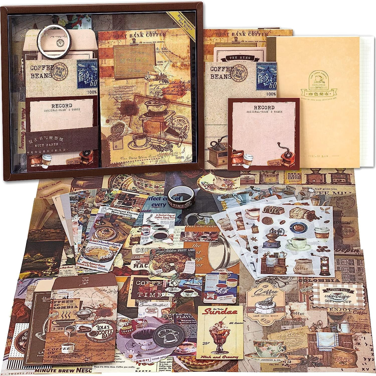 MGNLR Vintage Aesthetic Scrapbook Kit346Pcs Scrapbooking Supplies Kit ...