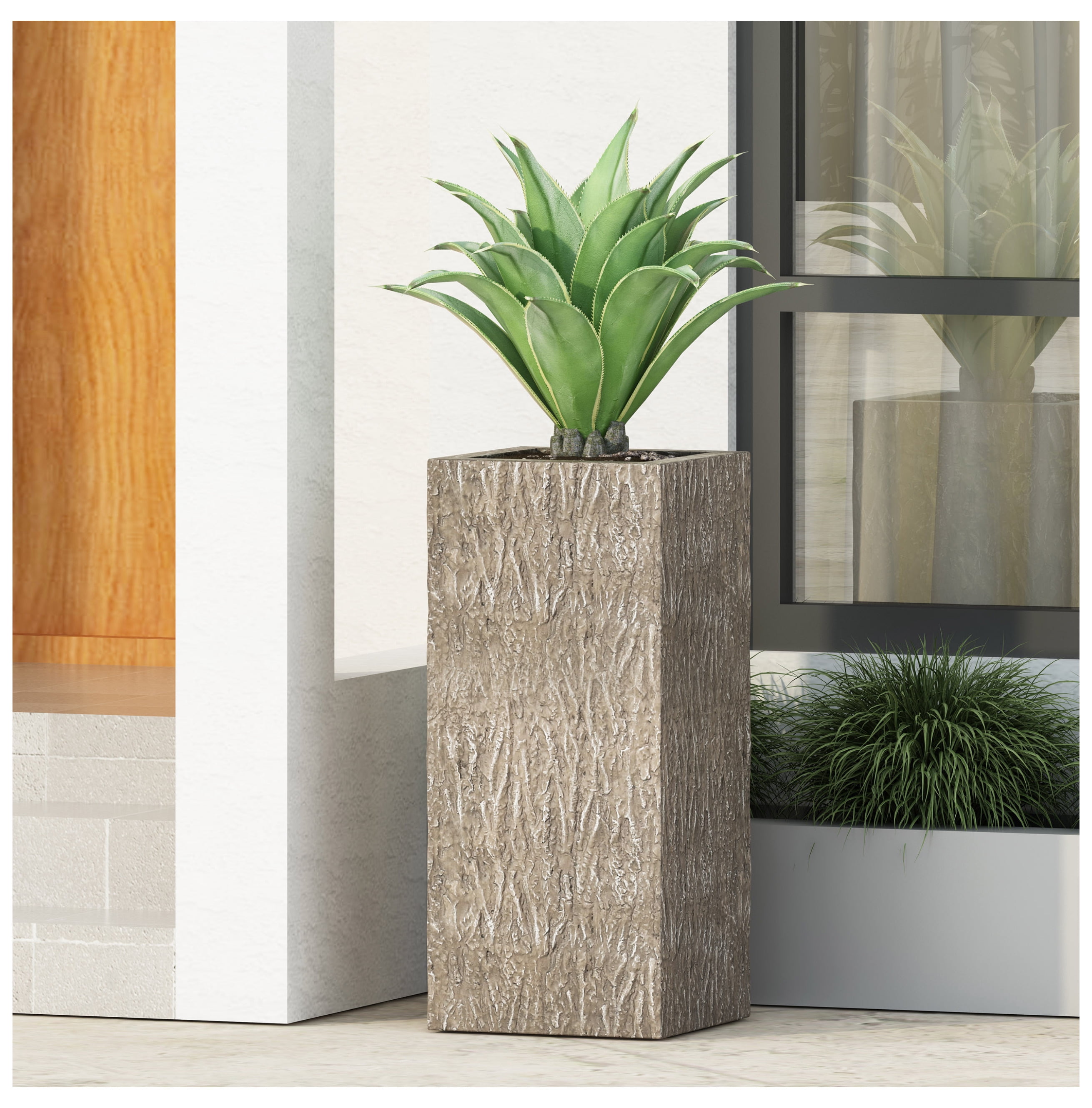 MGO Planter - Garden Urn Flower Pot, Weather Resistant Indoor Outdoor ...