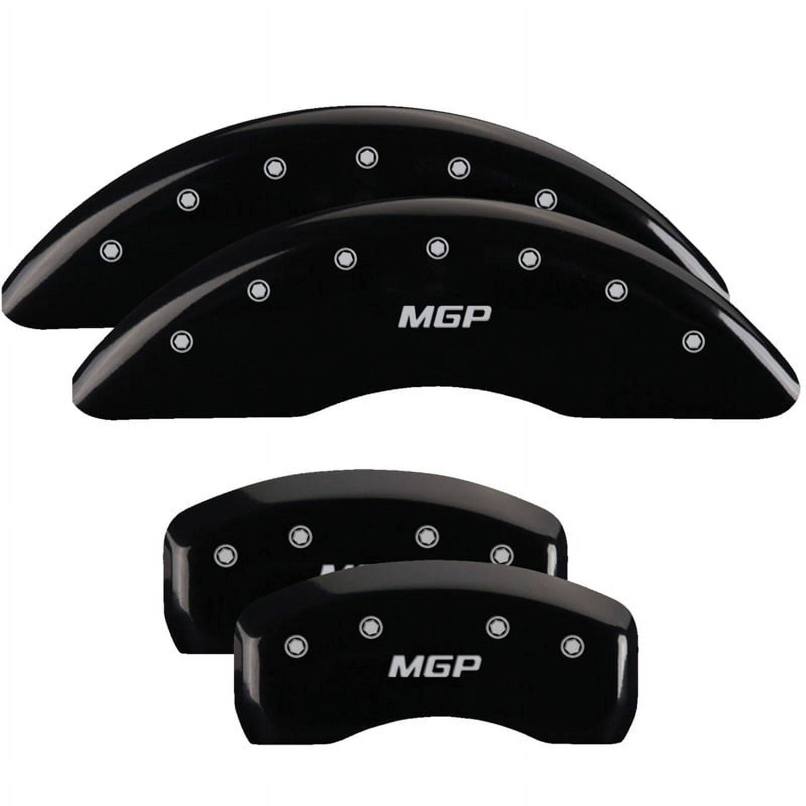 MGP 4 Caliper Covers Engraved Front & Rear 300 Black finish silver ch ...
