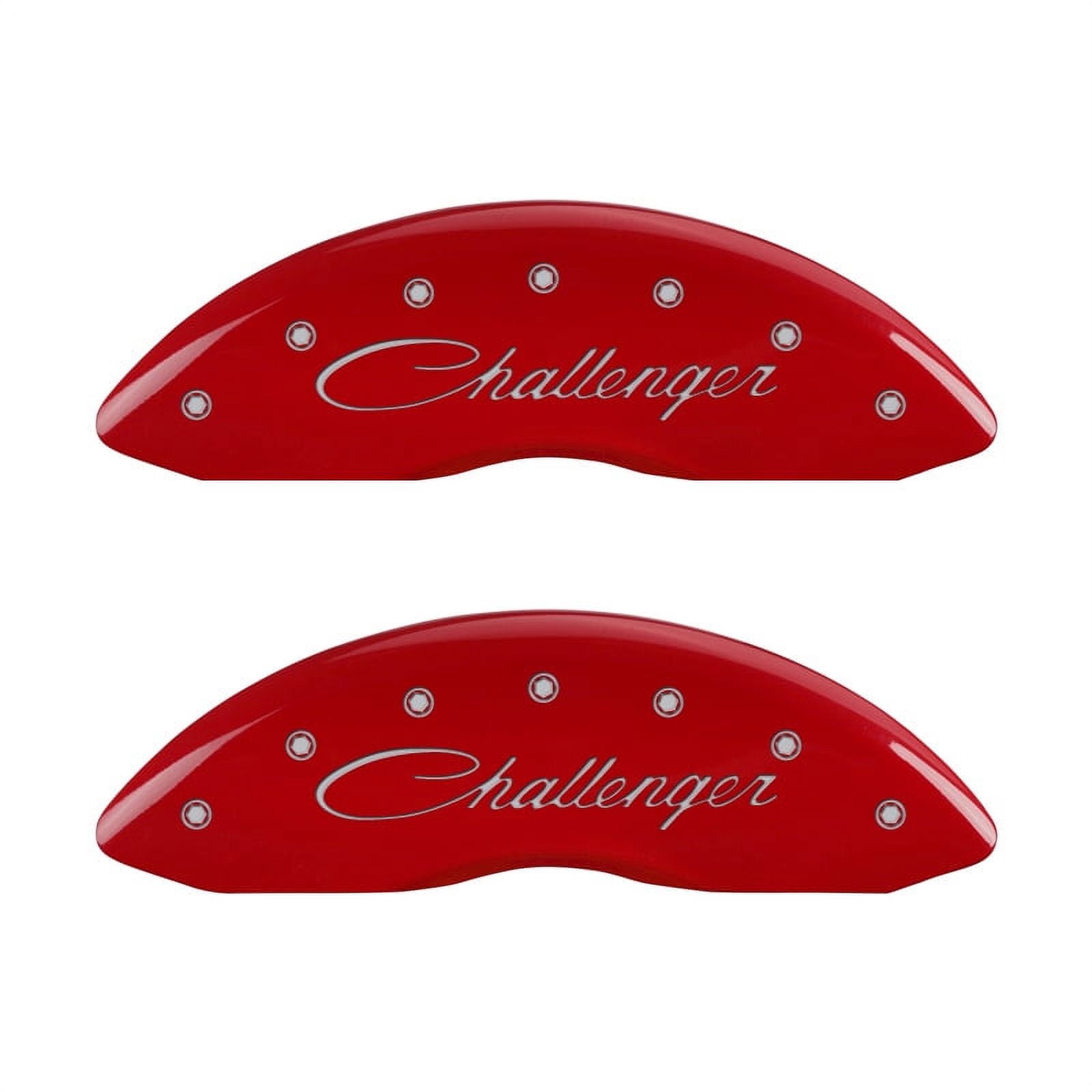 MGP 4 Caliper Covers Engraved Front & Rear Cursive/Challenger Red ...