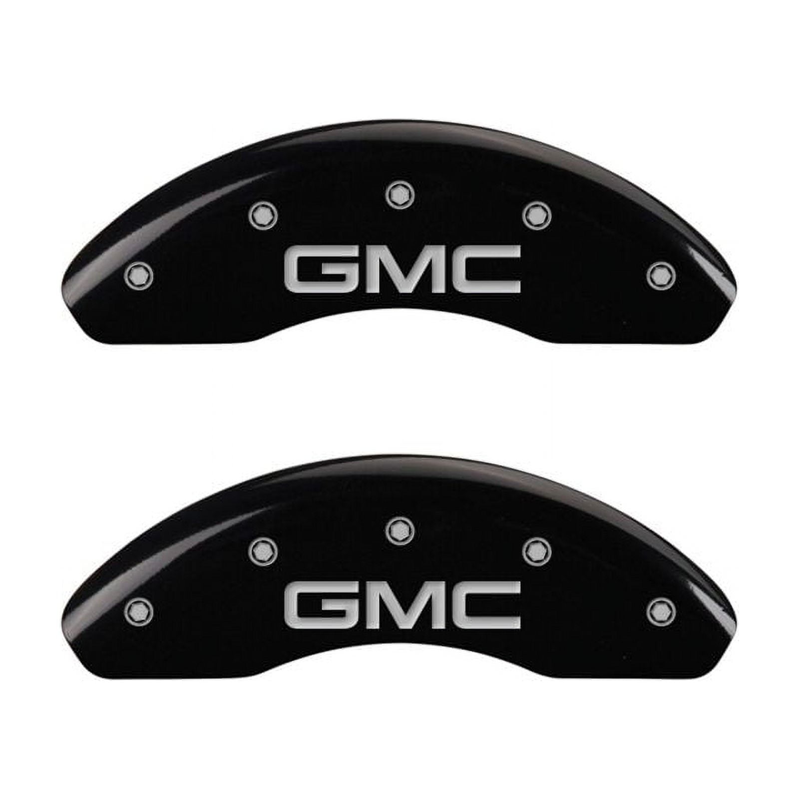 MGP 4 Caliper Covers Engraved Front & Rear GMC Black finish silver ch ...
