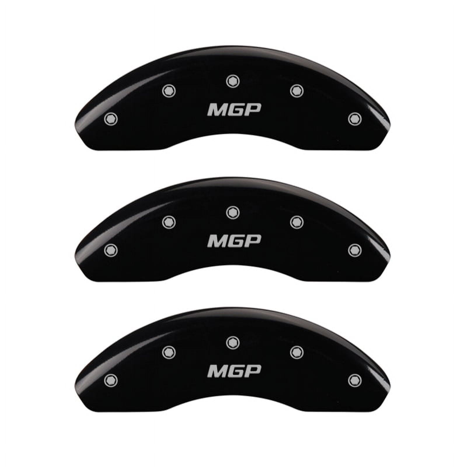 MGP 4 Caliper Covers Engraved Front & Rear MGP Black finish silver ch ...