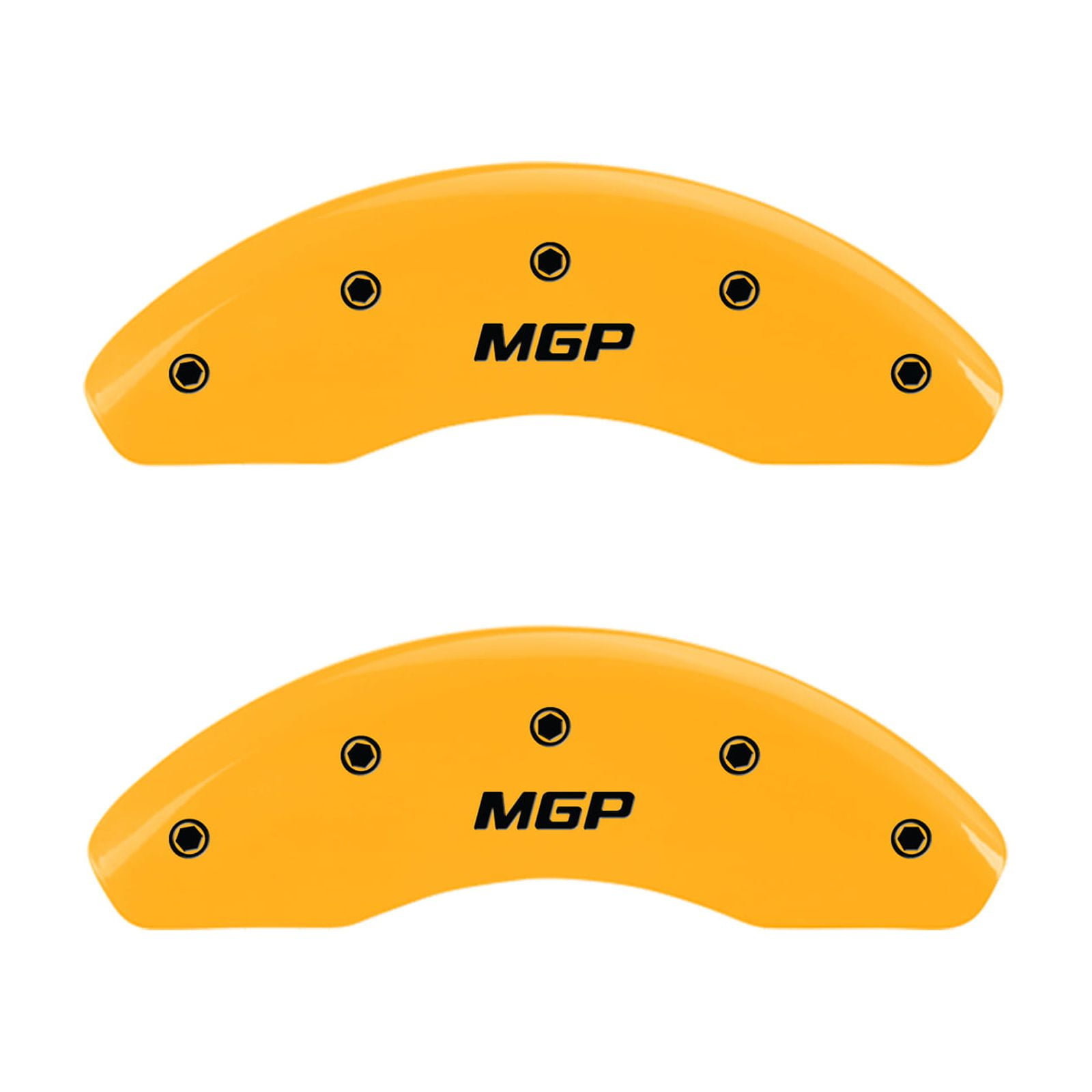 MGP 4 Caliper Covers Engraved Front & Rear MGP Yellow finish black ch ...