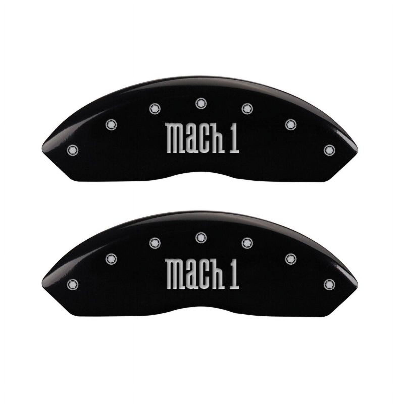 MGP 4 Caliper Covers Engraved Front & Rear Mach 1 Black finish silver ...