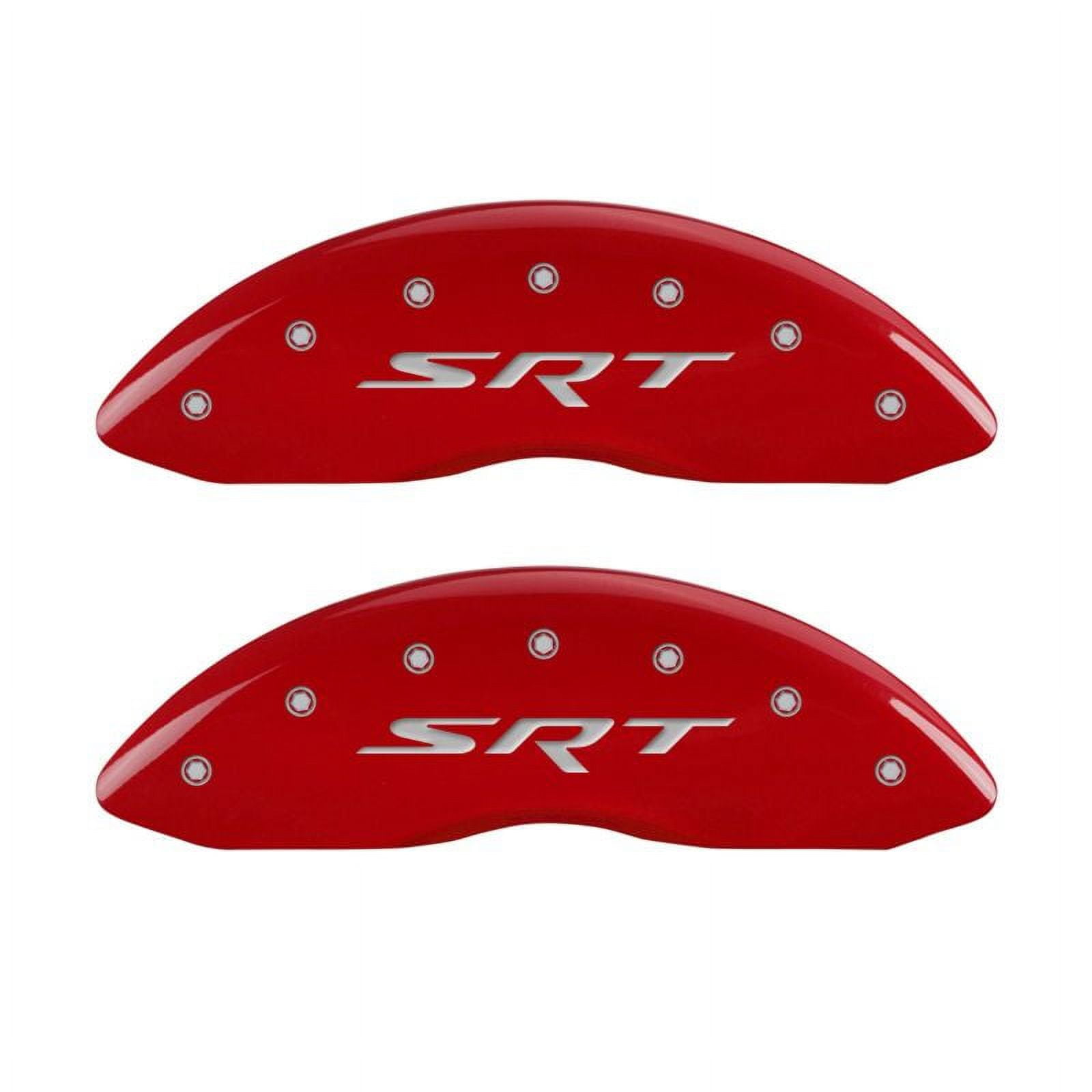 MGP 4 Caliper Covers Engraved Front & Rear SRT Red finish silver ch ...